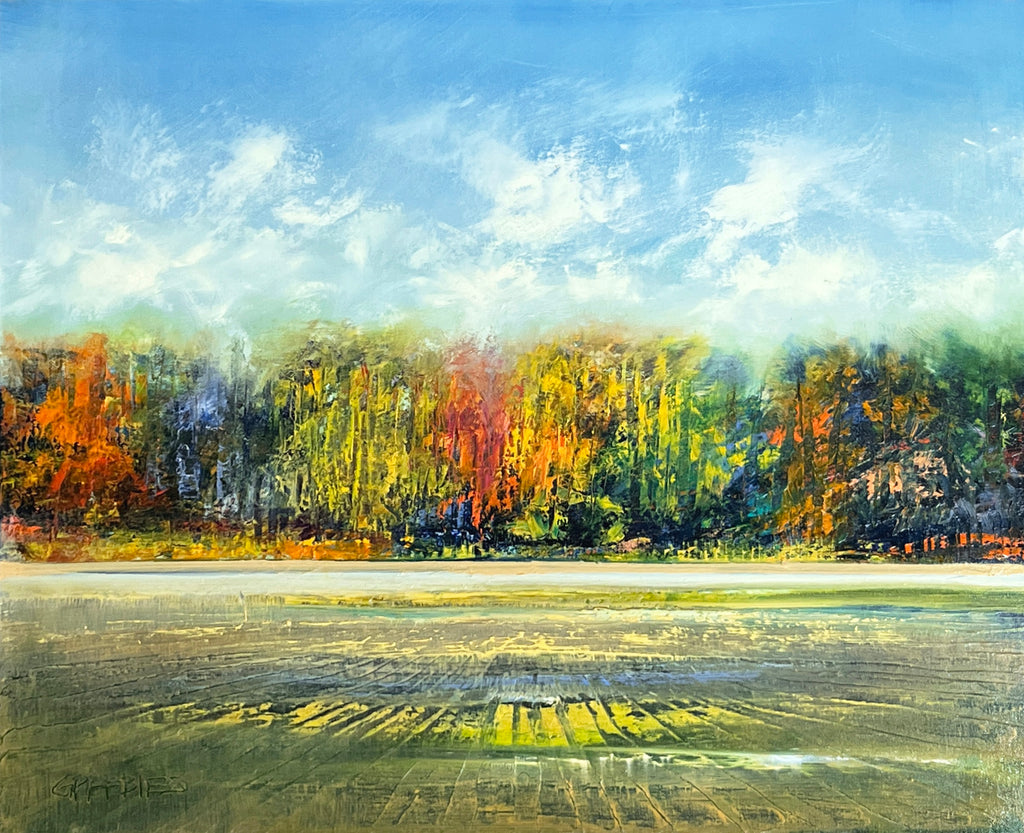 Abstract Fall Forest landscape oil painting – Lake Effect Gallery