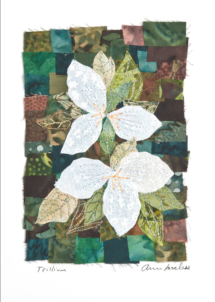 Trillium quilt art – Lake Effect Gallery