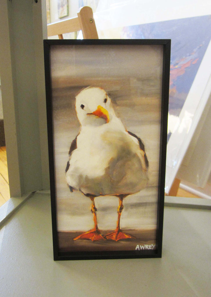 Funny whimsical Seagull Framed. Art Print. – Lake Effect Gallery