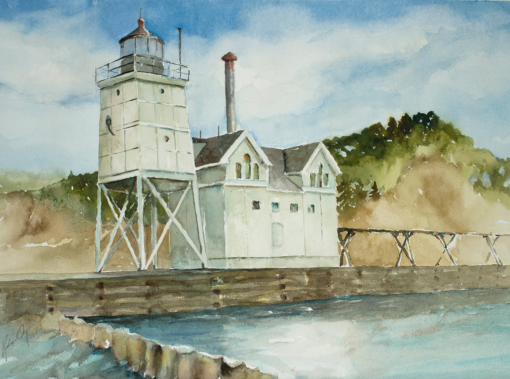 Big Red Historical Lighthouse Lake Michigan Holland Harbor Light 1907 ...