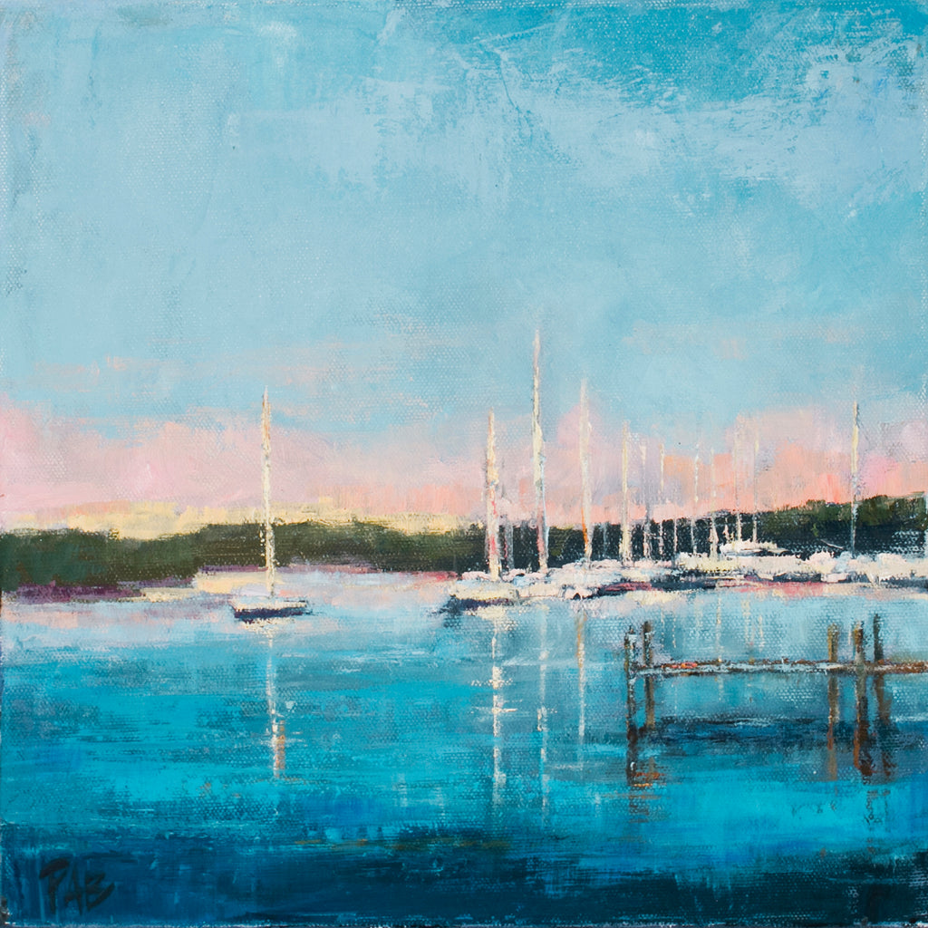 Boats in harbor art print Giclee – Lake Effect Gallery